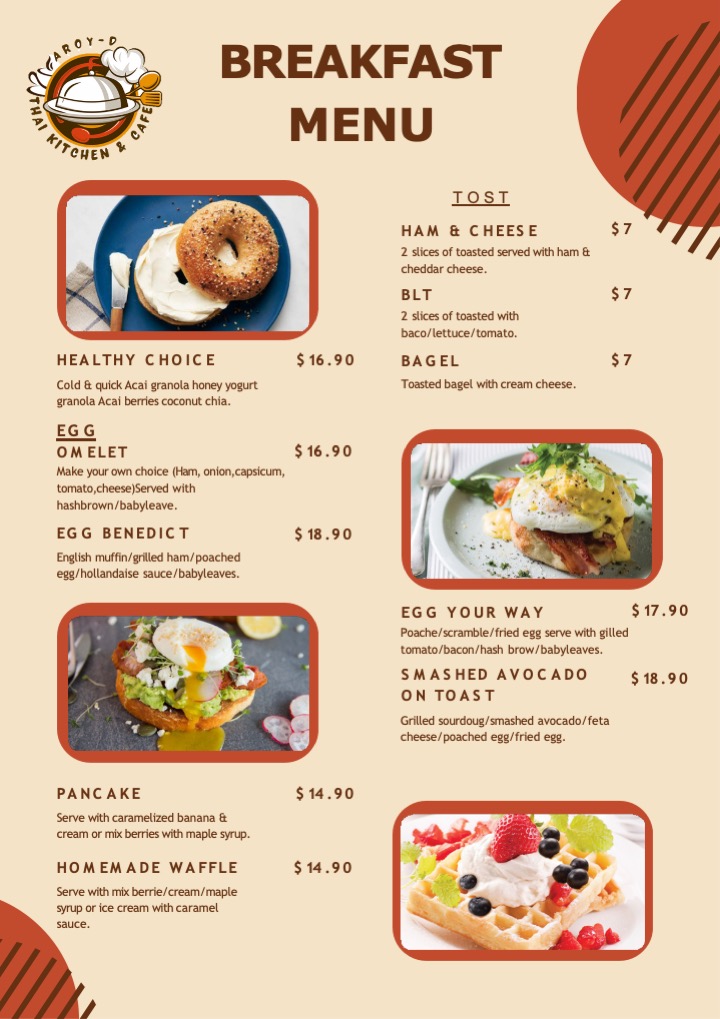 FOOD MENU - aRoy-D Thai Kitchen & Cafe