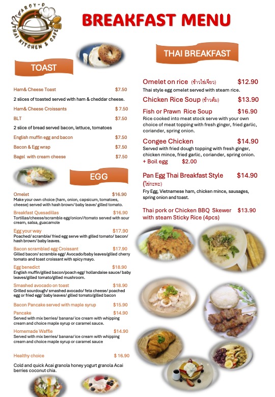FOOD MENU - aRoy-D Thai Kitchen & Cafe
