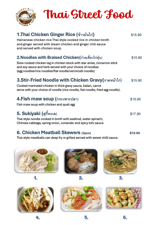 FOOD MENU - aRoy-D Thai Kitchen & Cafe